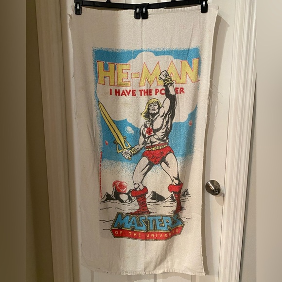Mattel | Other | Mattel Heman Masters Of The Universe Towel Red Blue ...